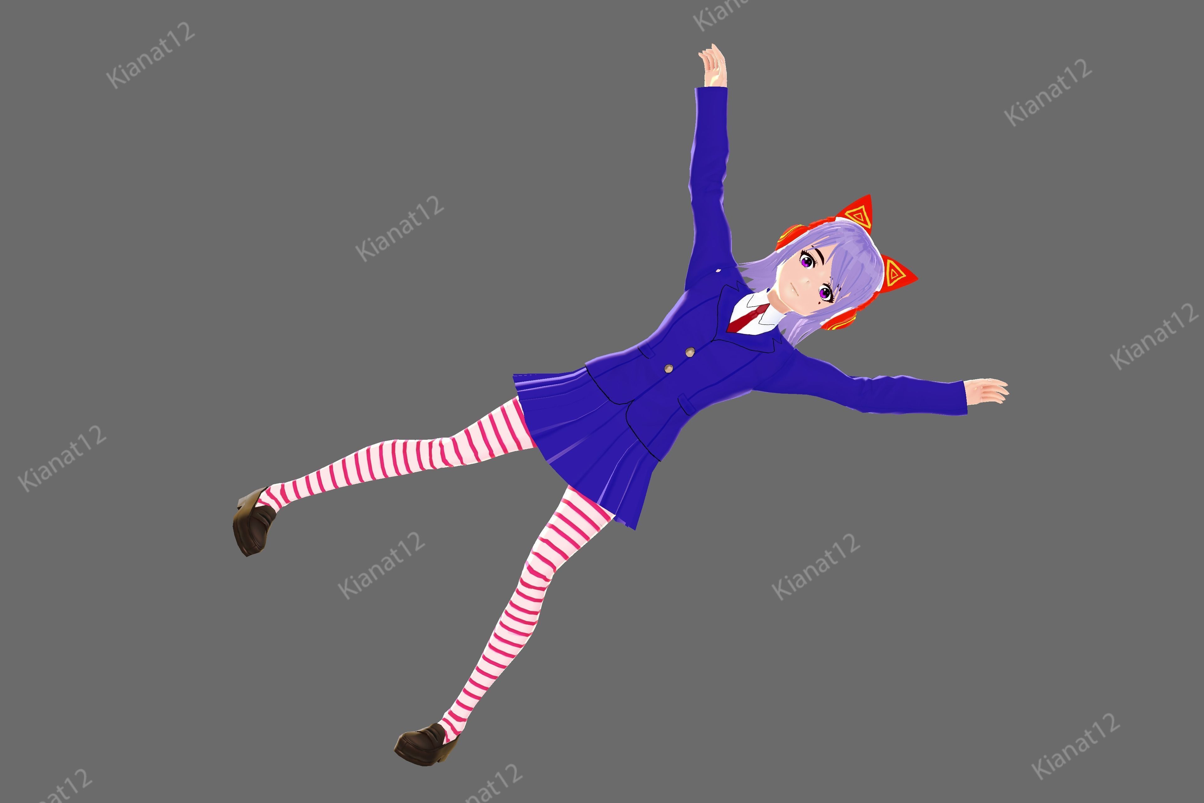 3D model 3d anime style girl avatar VR / AR / low-poly | CGTrader