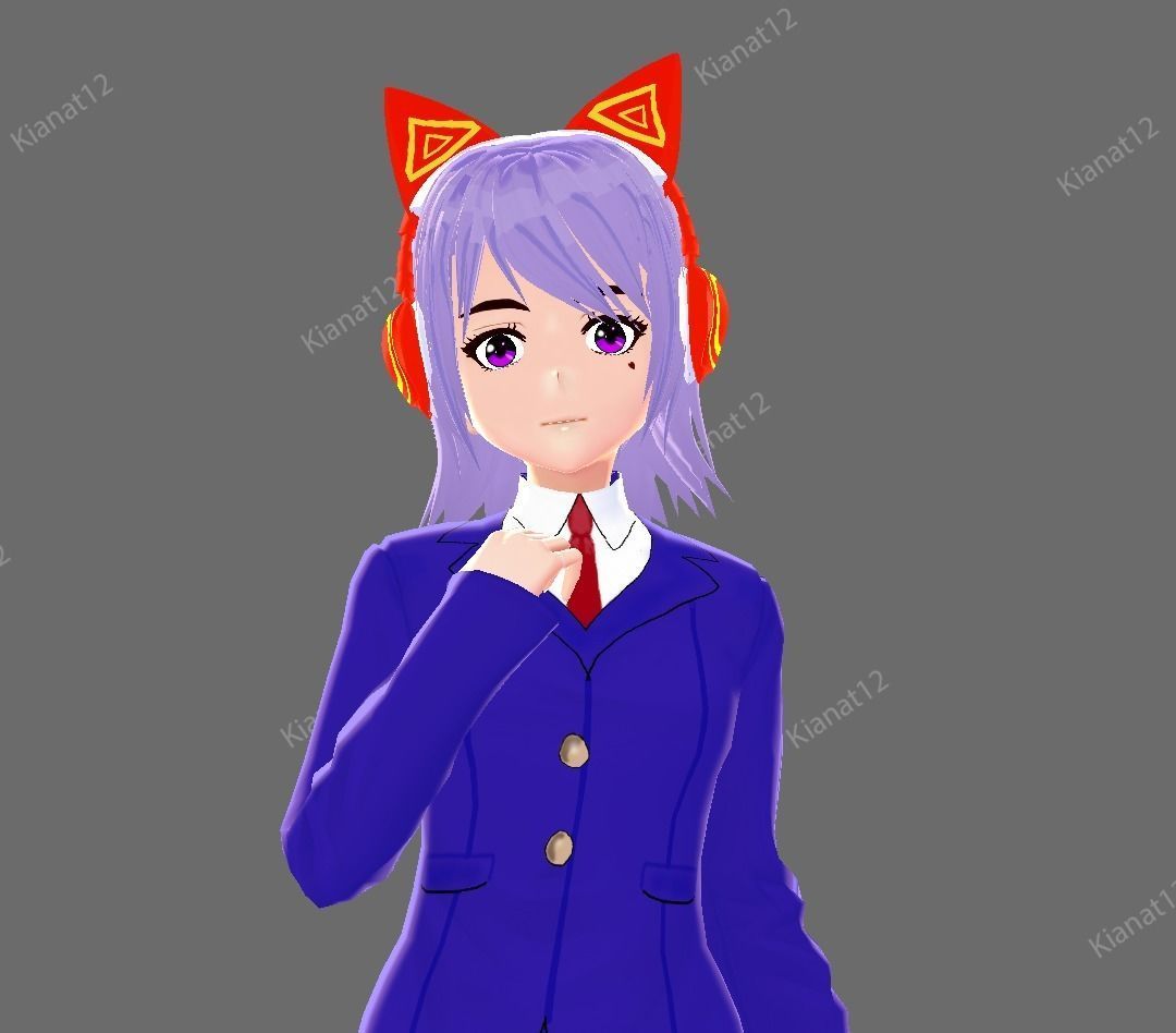 3D model 3d anime style girl avatar VR / AR / low-poly | CGTrader