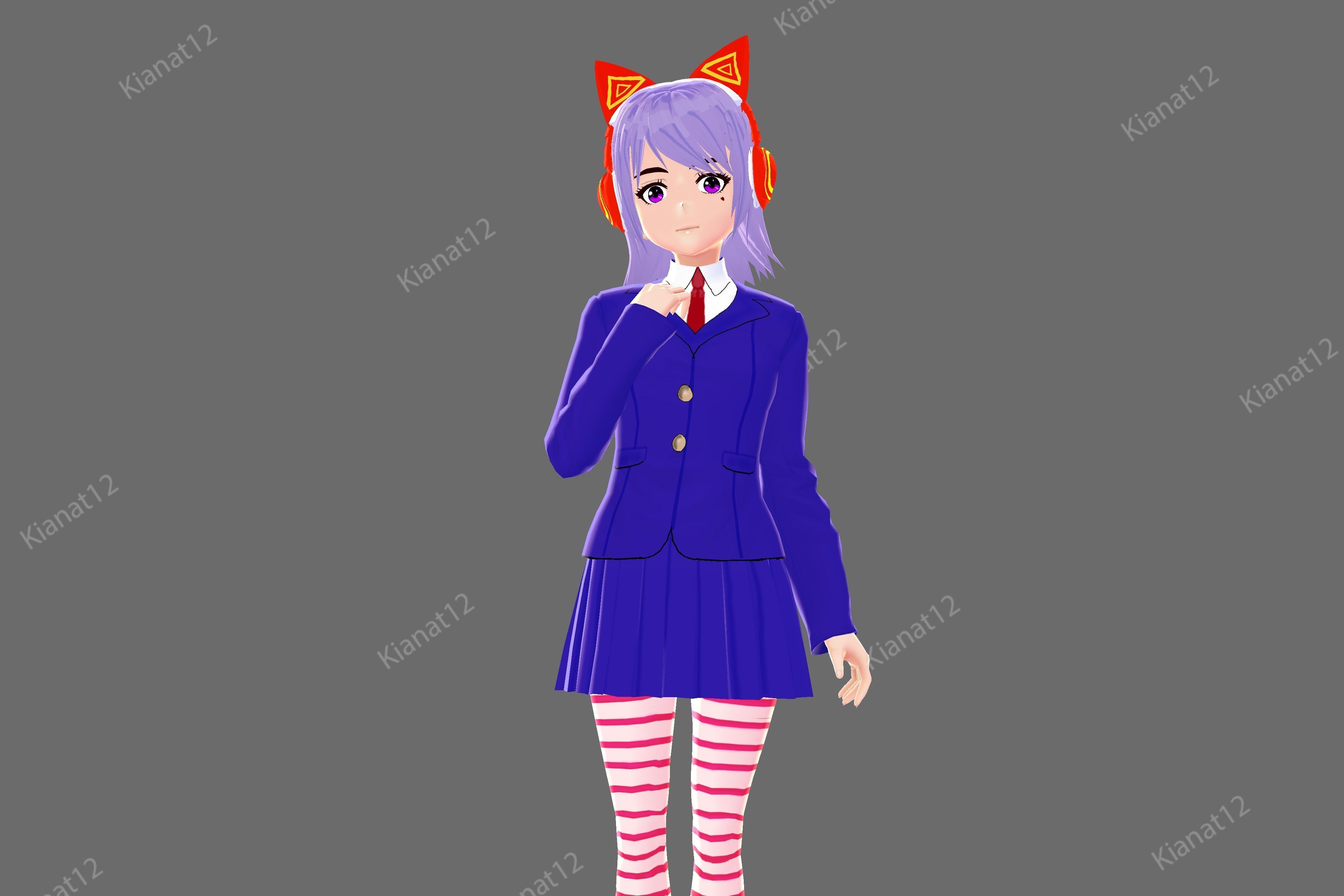 3D model 3d anime style girl avatar VR / AR / low-poly | CGTrader