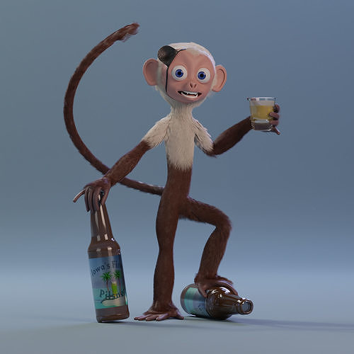 Doug the Fully Rigged Fully Customizable Capuchin Monkey 3D model ...