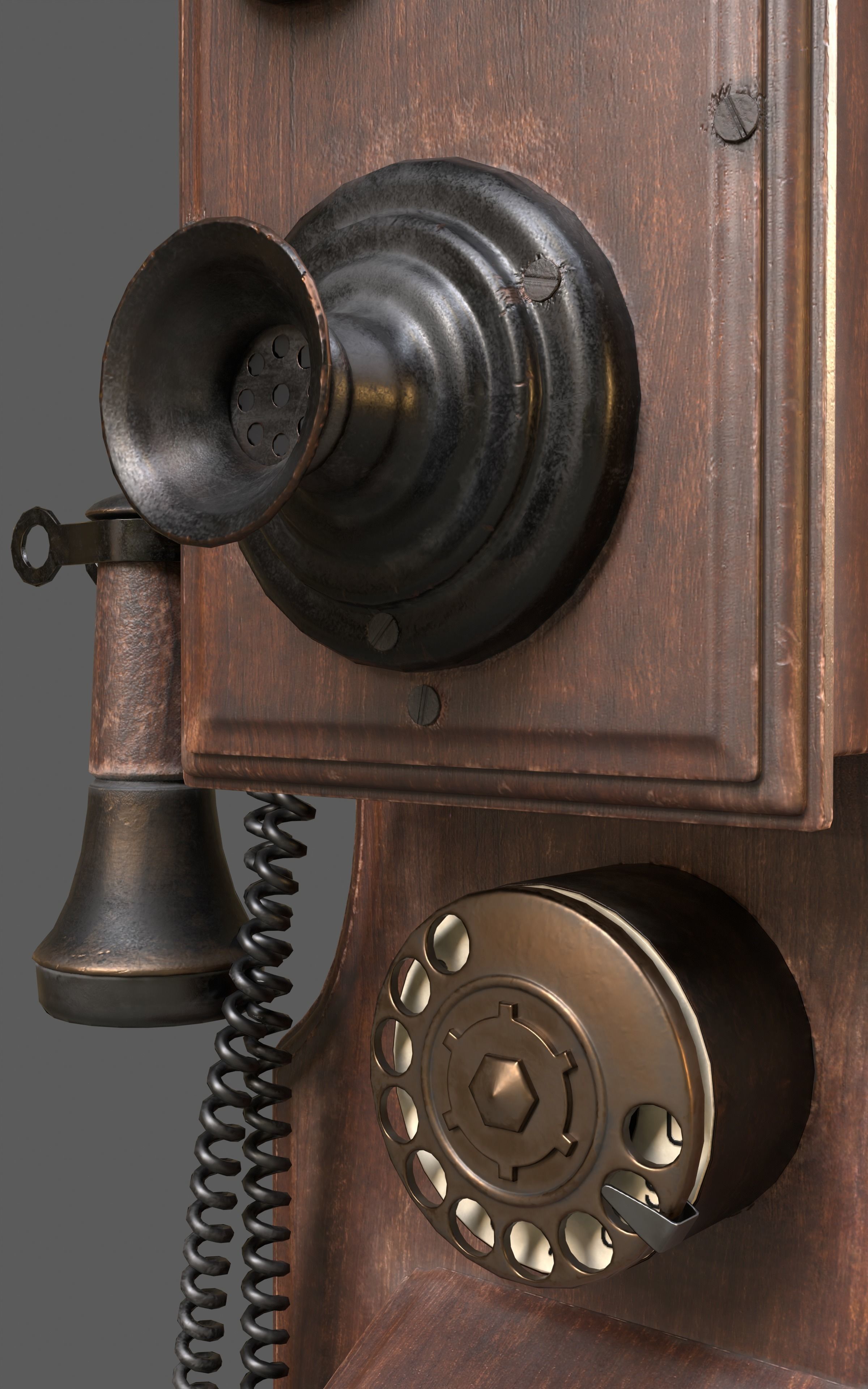 3D model Old Dial Telephone Low Poly PBR VR / AR / low-poly | CGTrader