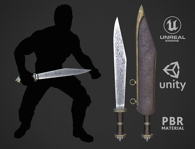 3D model Damascus Long Sax VR / AR / low-poly | CGTrader