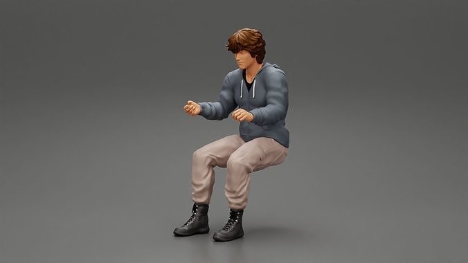 Man sitting on driver seat in car 3D model 3D printable | CGTrader