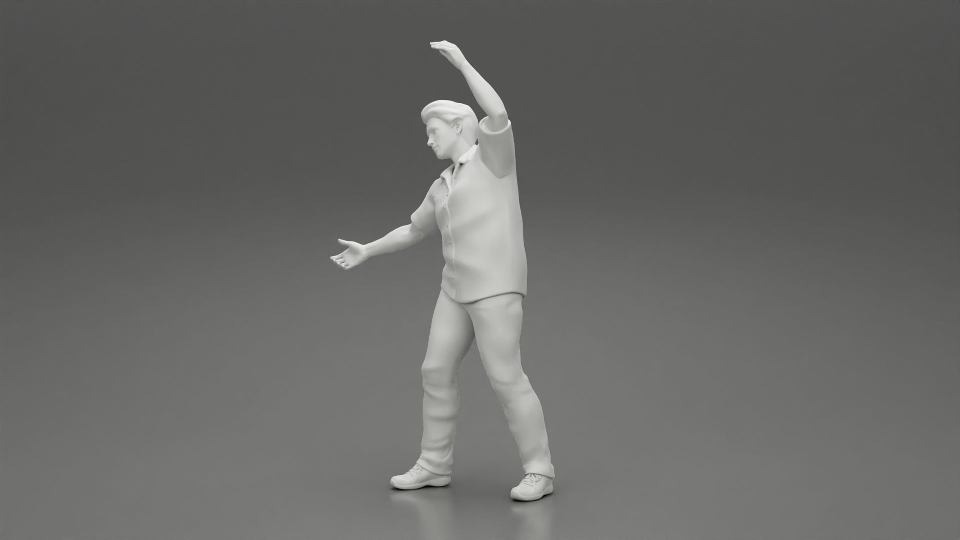 young man in a shirt and pants dancing 3D model 3D printable | CGTrader