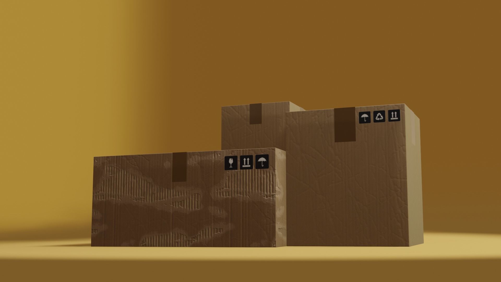 3D model Low Poly Cardboard Boxes with Tags VR / AR / low-poly | CGTrader