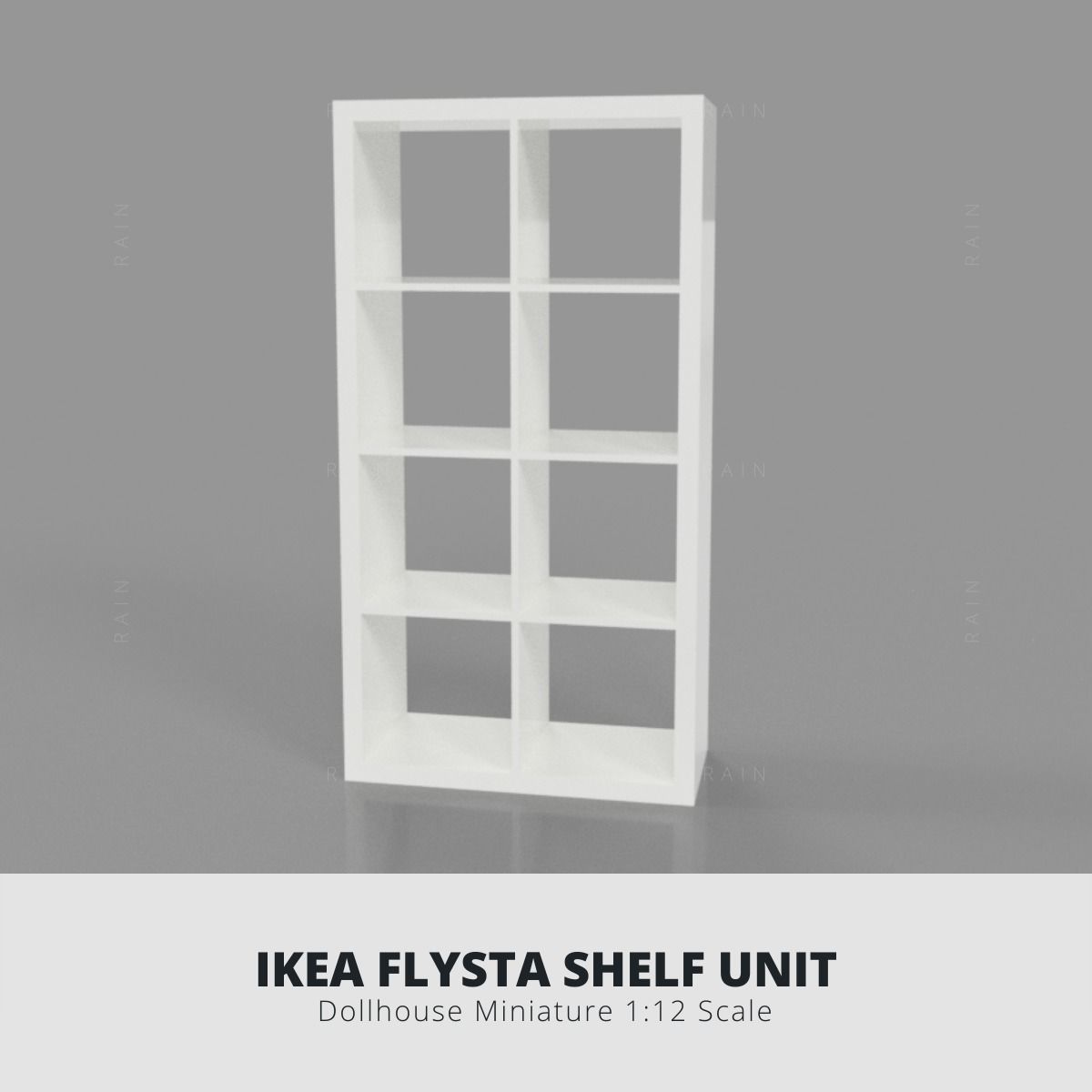 IKEA INSPIRED FLYSTA SHELF UNIT MINIATURE 3D model 3D printable | CGTrader