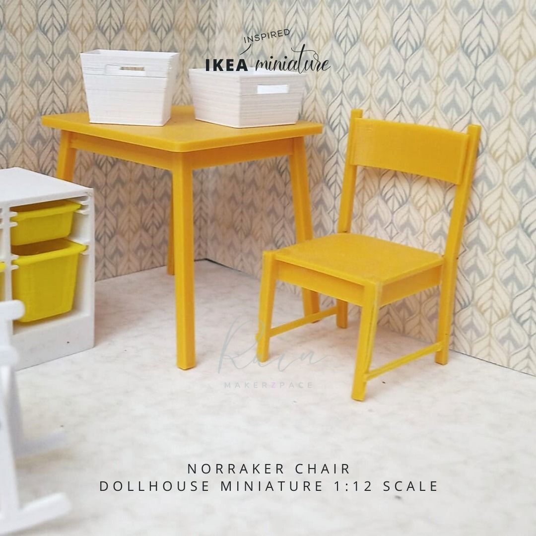 MINIATURE IKEA INSPIRED NORRAKER CHAIR 3D model 3D printable | CGTrader