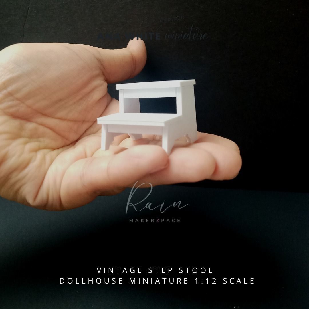 VINTAGE STEP STOOL STEP STOOL FOR DOLLHOUSES 3D model 3D printable ...