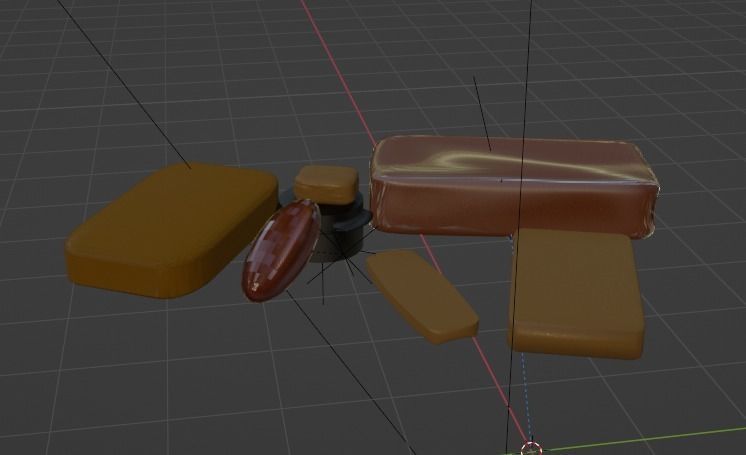 3D model Various Cannabis Hashish Brick Majiruana Products VR / AR ...