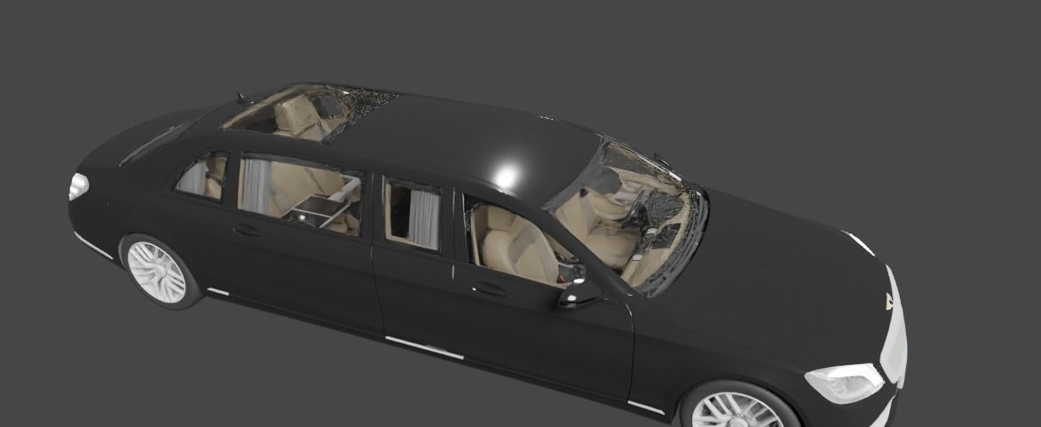luxurious limousine 3D model rigged | CGTrader