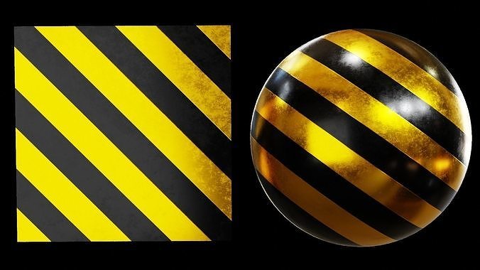 Procedural Caution Stripes Material free Texture | CGTrader