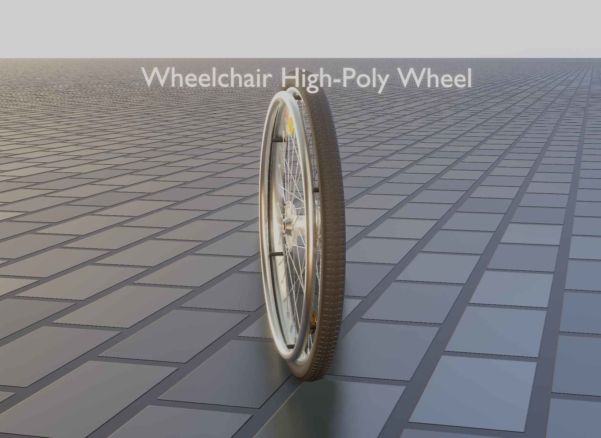 Wheelchair Wheel with Procedural PBR Material Setup 3D model | CGTrader