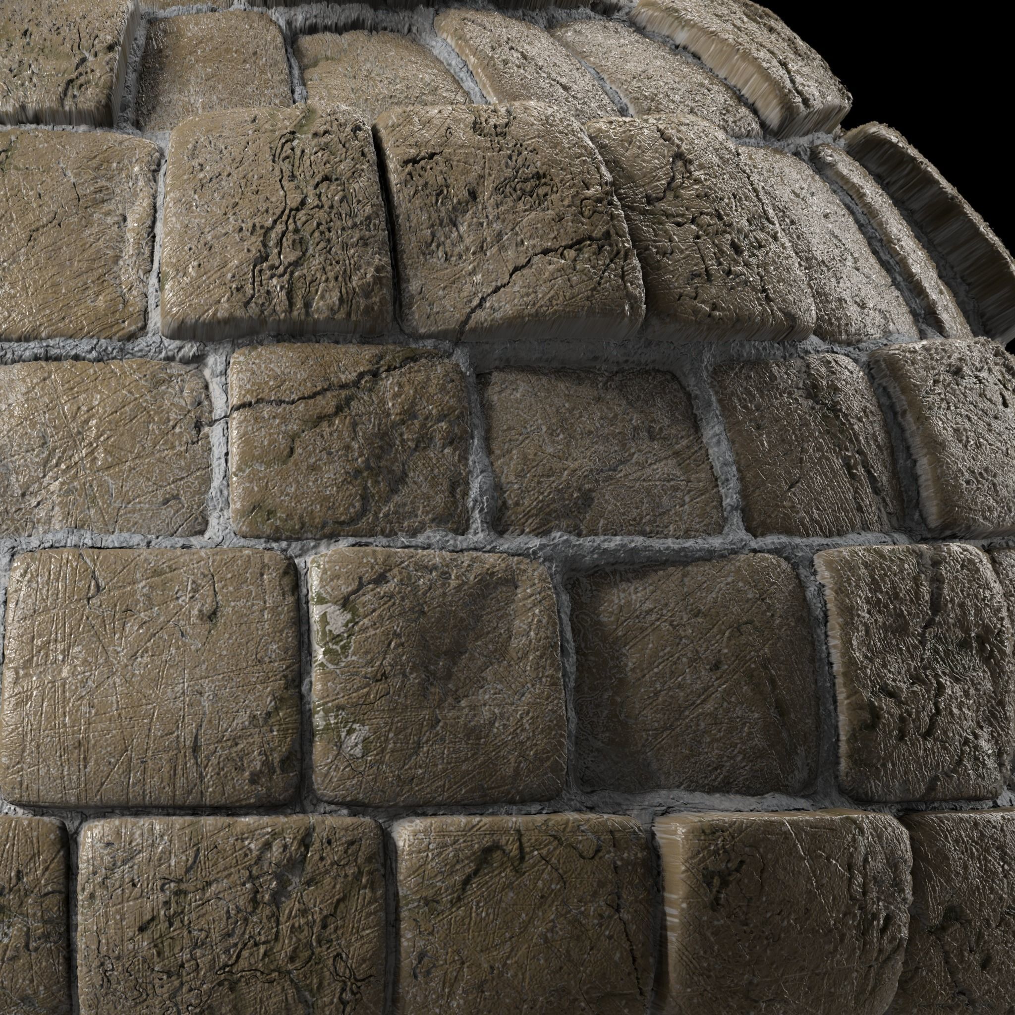 Texture Stone Wall Materials 47- Stone By Moss Sbsar Pbr 4k Seamless VR ...