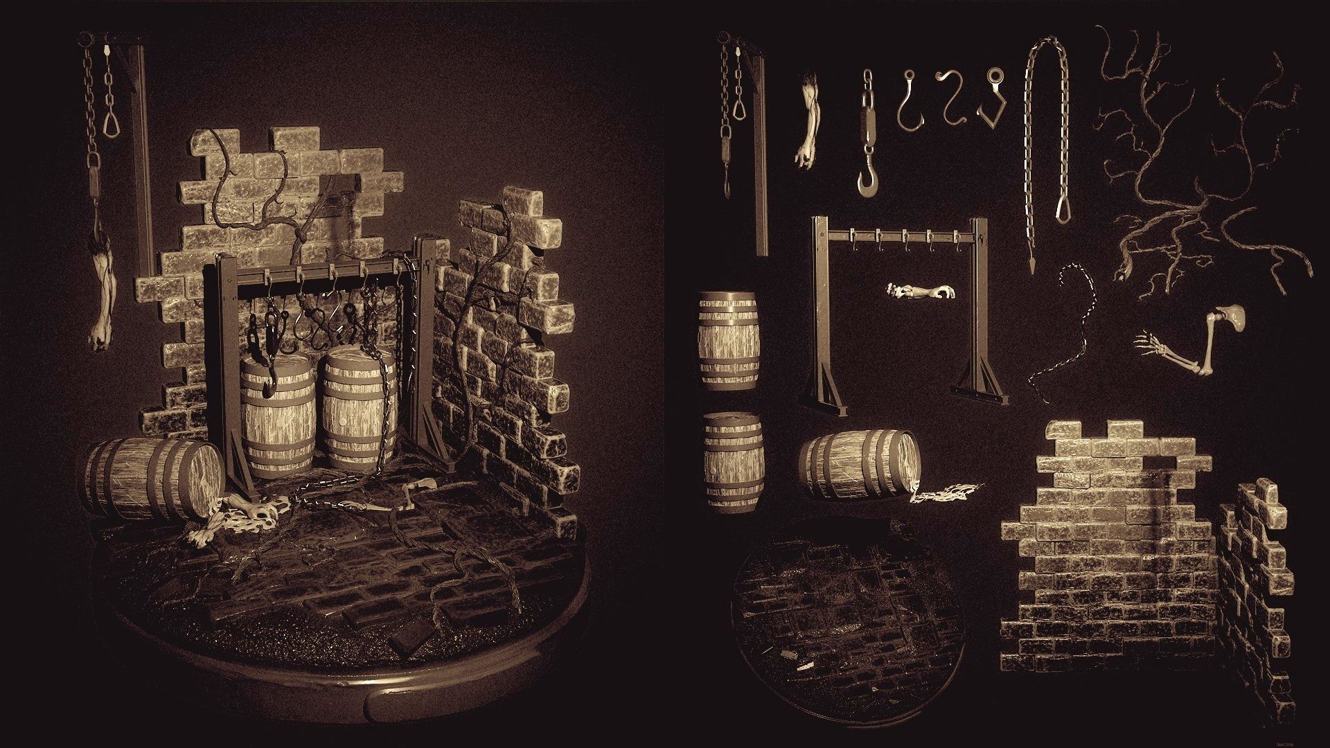 Dioramas - 15 modular figurine bases environment kits 3D model | CGTrader