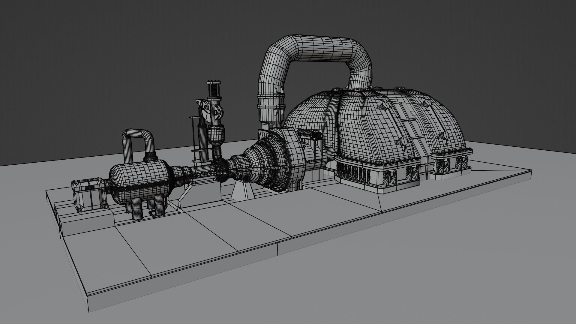 Steam Turbine Generator - Full Detailed 3D model | CGTrader