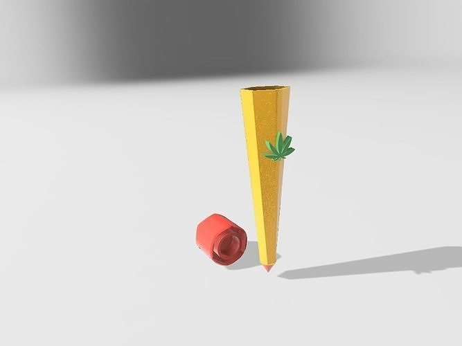 TUBES pencil with leaf 3D model 3D printable | CGTrader