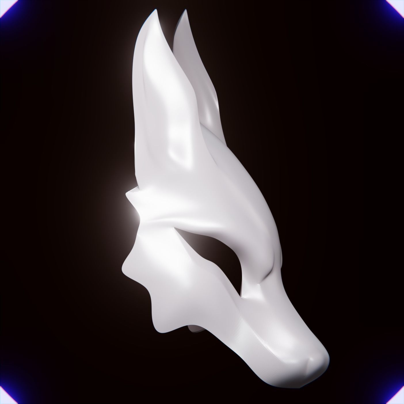 KITSUNE DEMON FOX MASK MASCARA DE ZORRO KITSUNE 11 3D model 3D ...