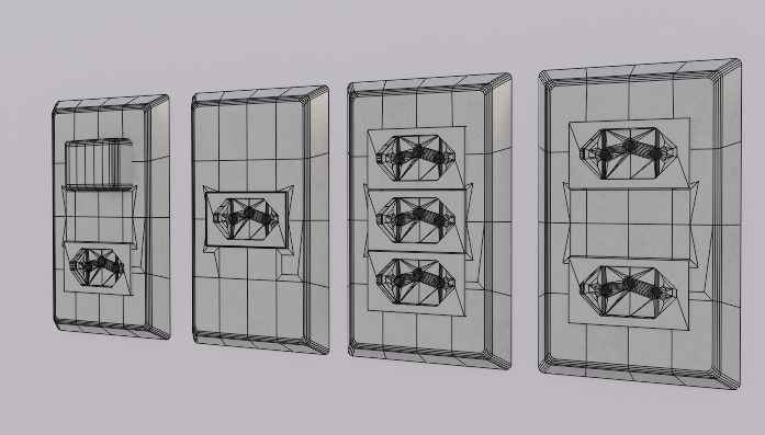 3D model 3D Sockets 4-Pack VR / AR / low-poly | CGTrader