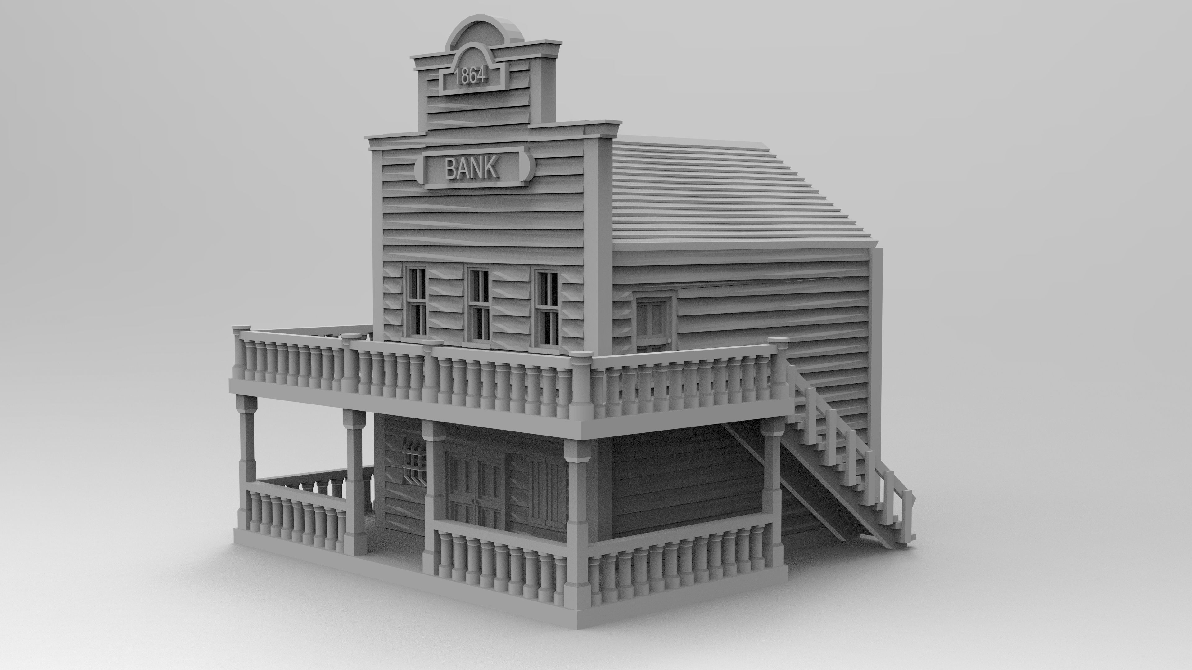 Alamo Bank - by WOW Buildings - 3D Printable STL 3D model 3D printable ...