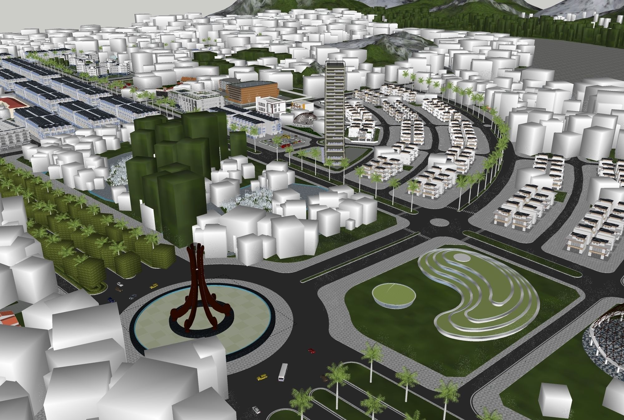 Urban planning by sketchup and vray 3D model | CGTrader