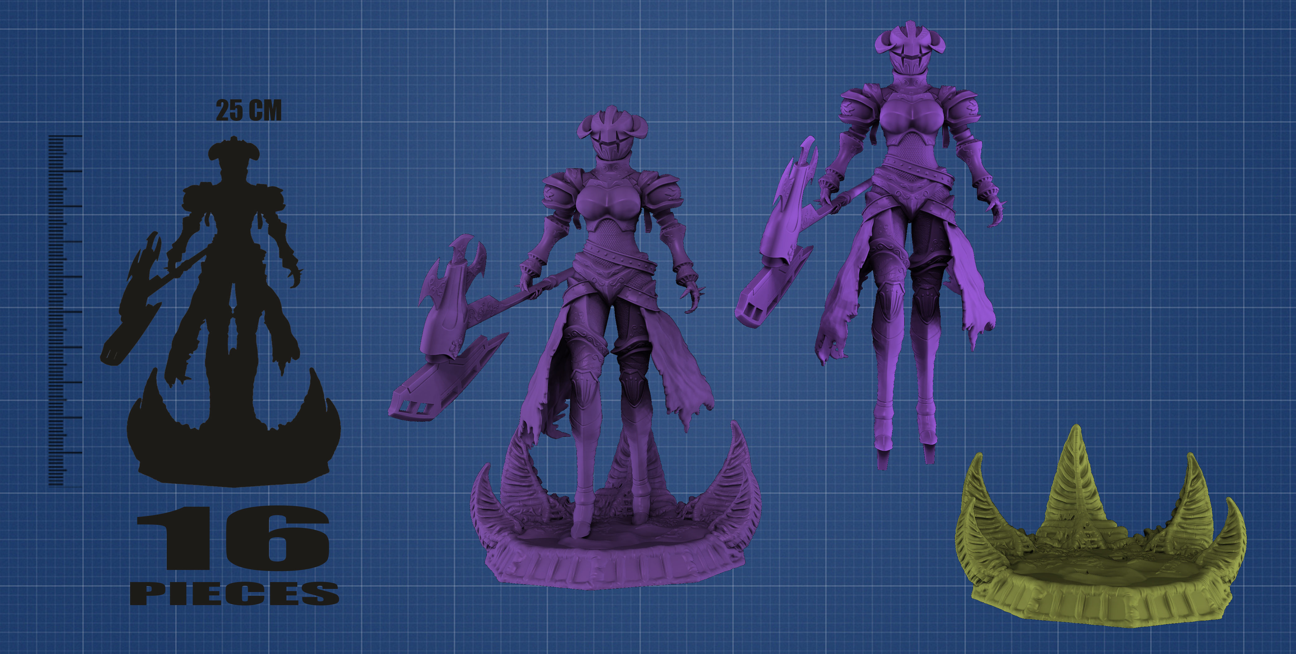 Albedo Overlord - Warrior 3D model 3D printable | CGTrader