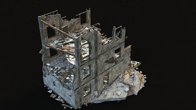 3D model DESTROYED BUILDING 03 VR / AR / low-poly | CGTrader