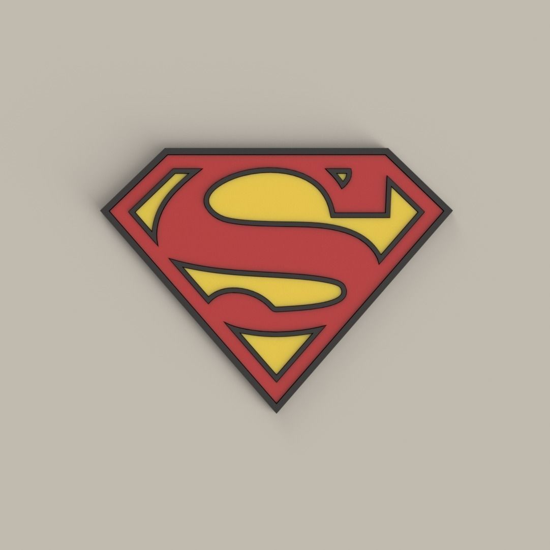 Superman - Logo 3D model 3D printable | CGTrader