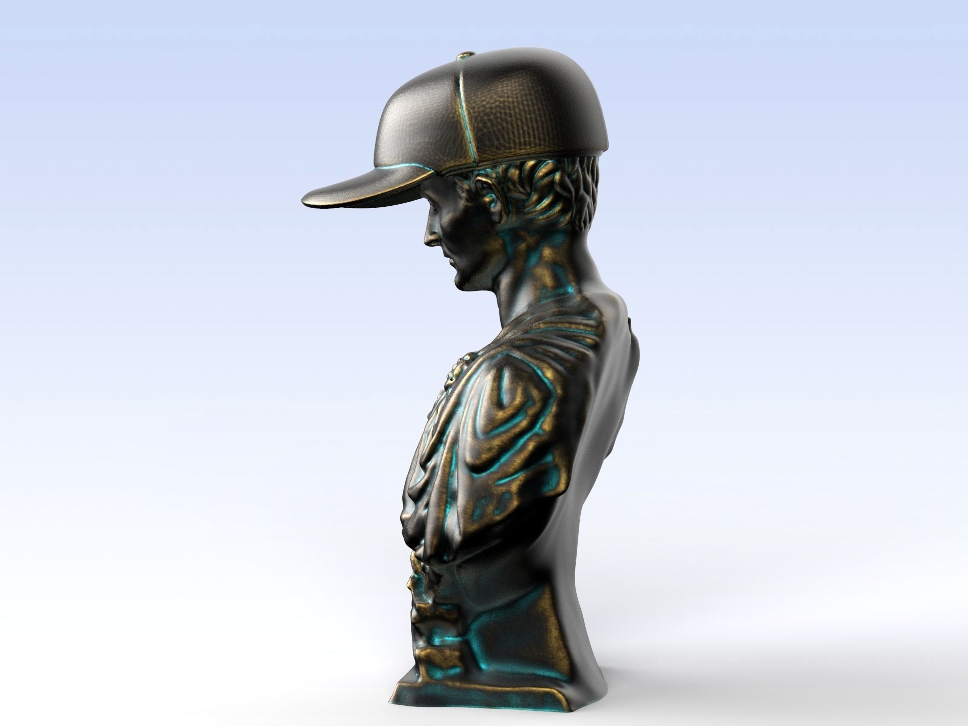 Julius Caesar in Baseball Cap 3D model 3D printable | CGTrader