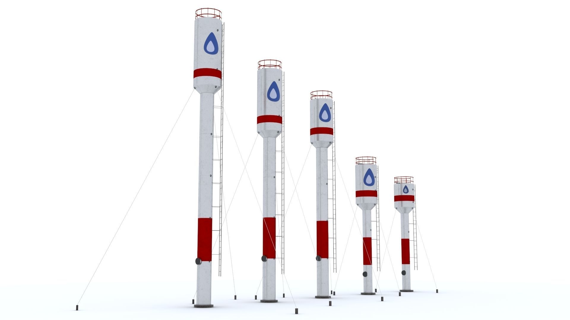 3D model Water towers VR / AR / low-poly | CGTrader
