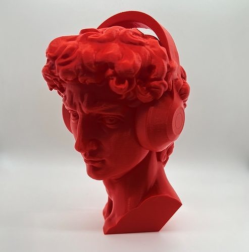 Michelangelo David Sculpture with Headphones 3D model 3D printable ...