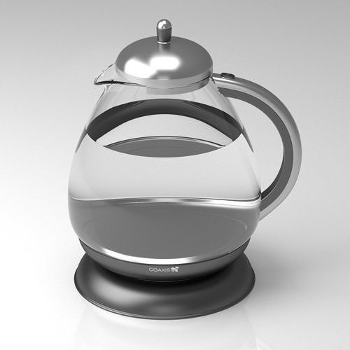Glossy kettle with water 3D model | CGTrader