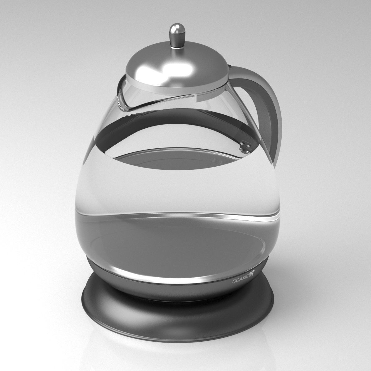 Glossy kettle with water 3D model | CGTrader