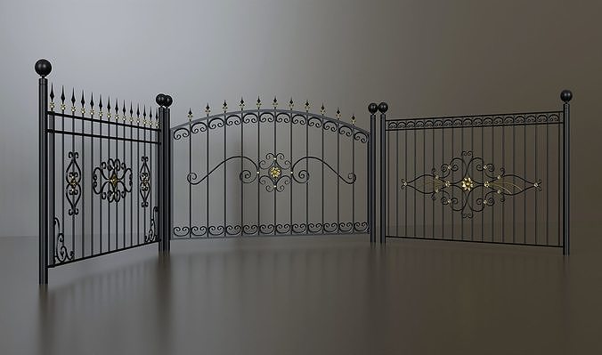 set of forged metal fences 3D model | CGTrader