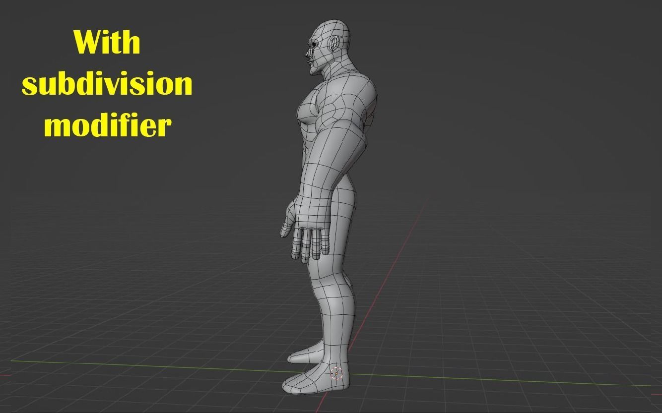 3D model Low poly Muscular Male Body Mesh With Procedural Skin Material ...