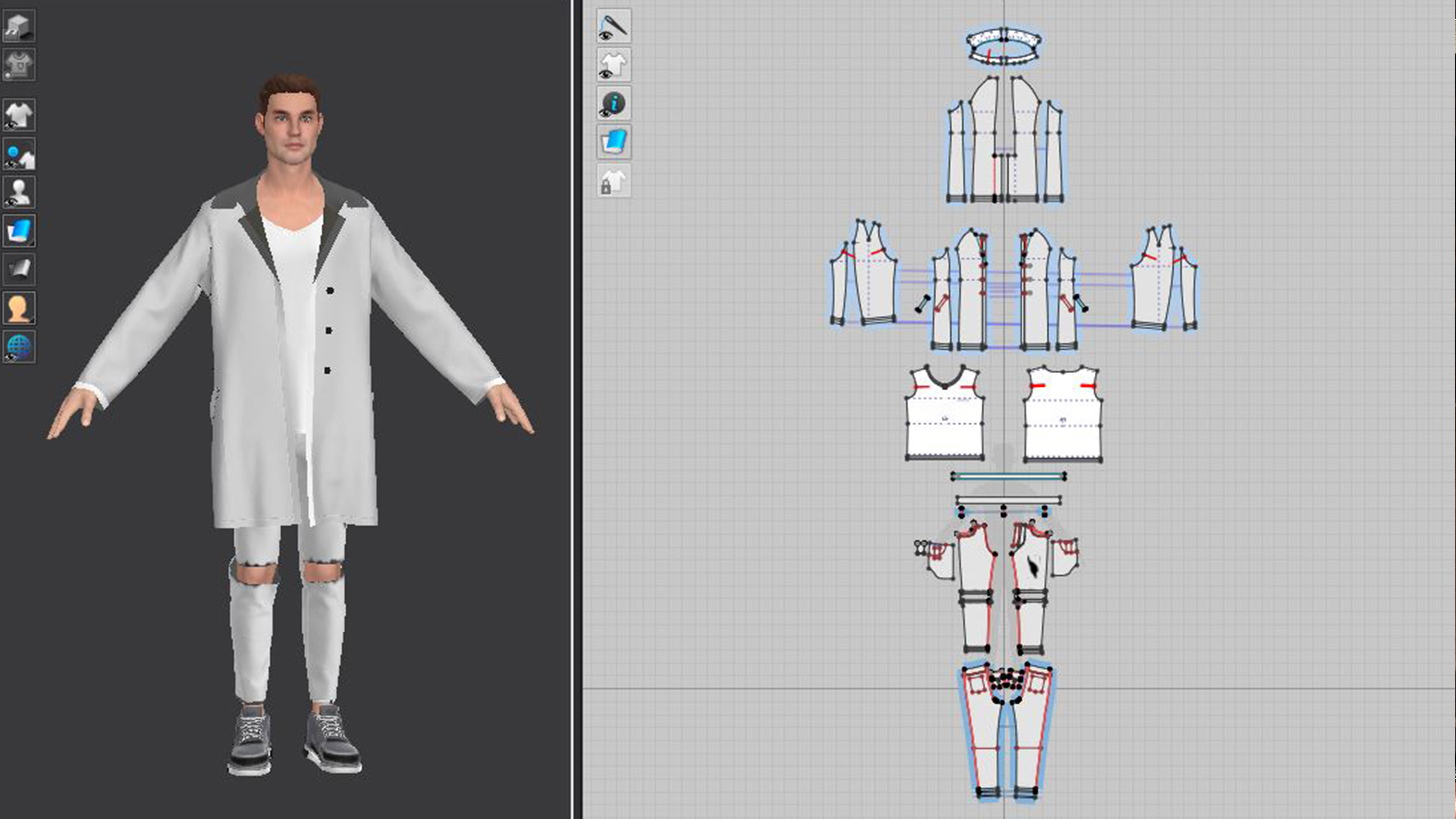 Mens 3D Clothing Collection Long Coat Jeans and TShirt 3D model | CGTrader