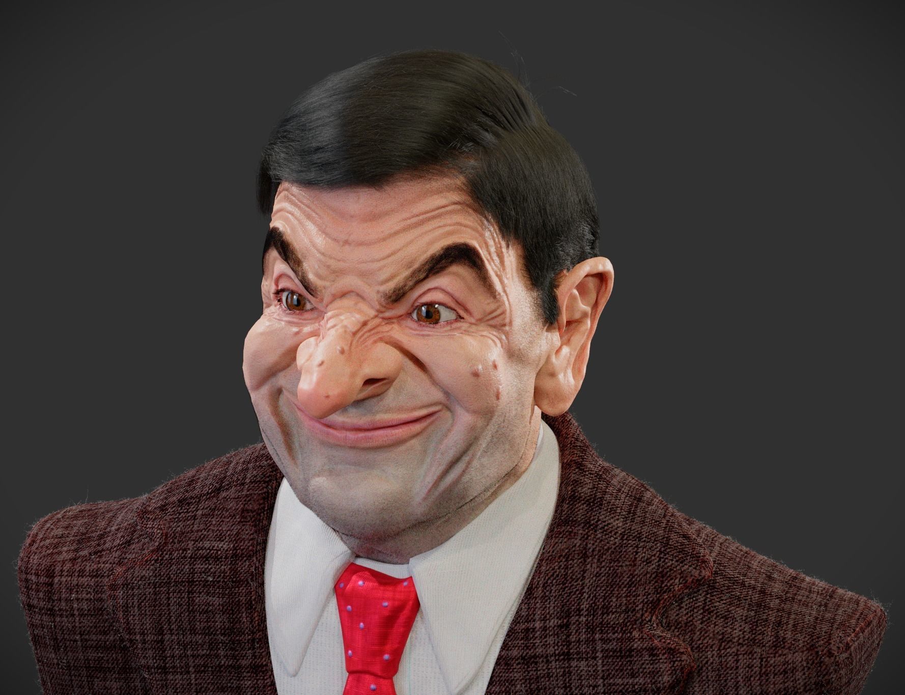 3D model Mr Bean bust game ready VR / AR / low-poly | CGTrader