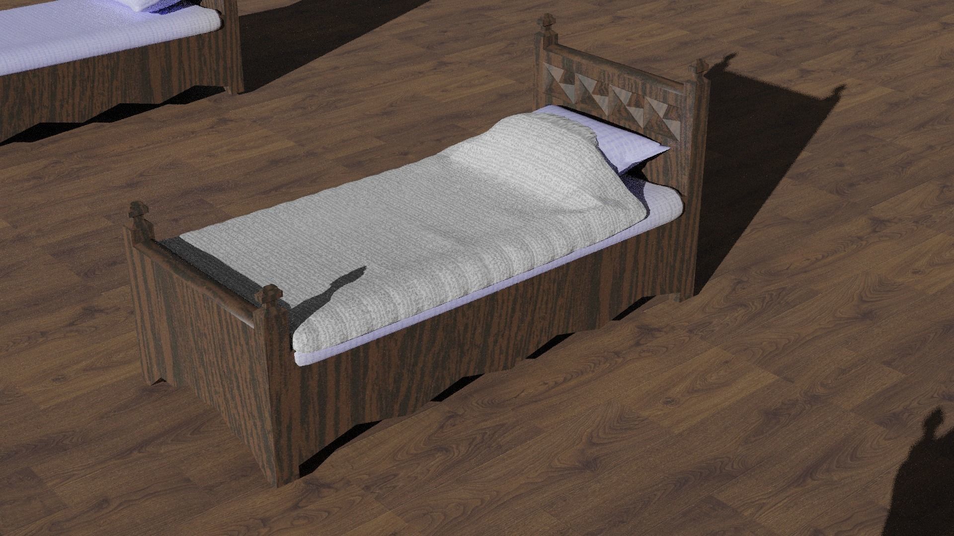 Low poly beds three free 3D model animated | CGTrader