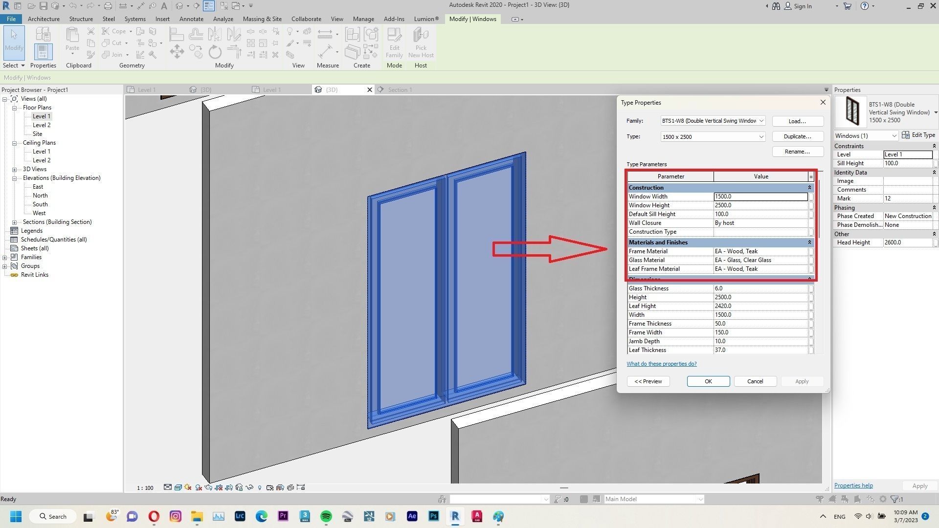 Window Modern Style 01 Parametric Family Revit 3D model | CGTrader