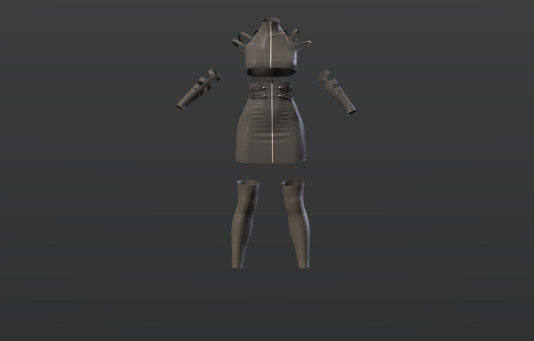 Grey sexy outfit for women 3D model | CGTrader