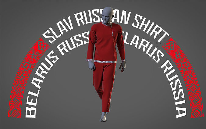 National slav and russian shirt 3D model | CGTrader