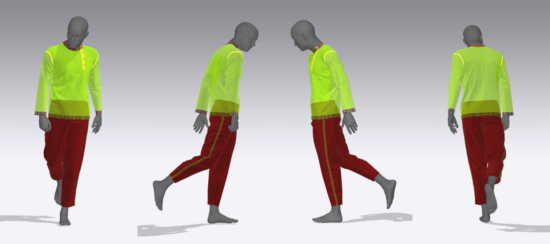 National slav and russian shirt 3D model | CGTrader