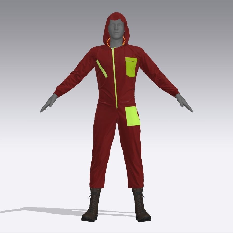 Red overall La Casa De Papel 3D model | CGTrader
