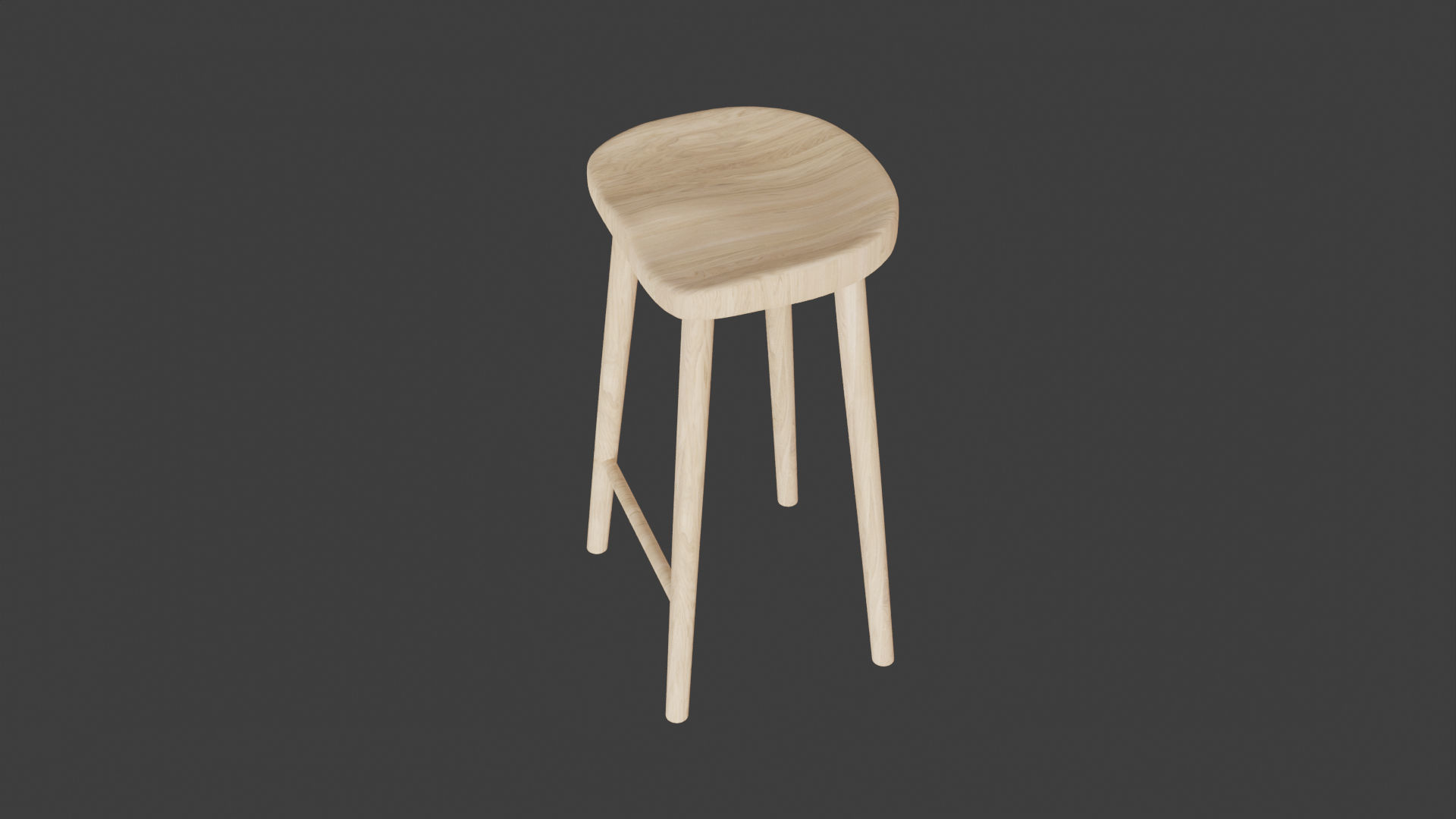 IKEA Carved Wood Barstool 3D model | CGTrader