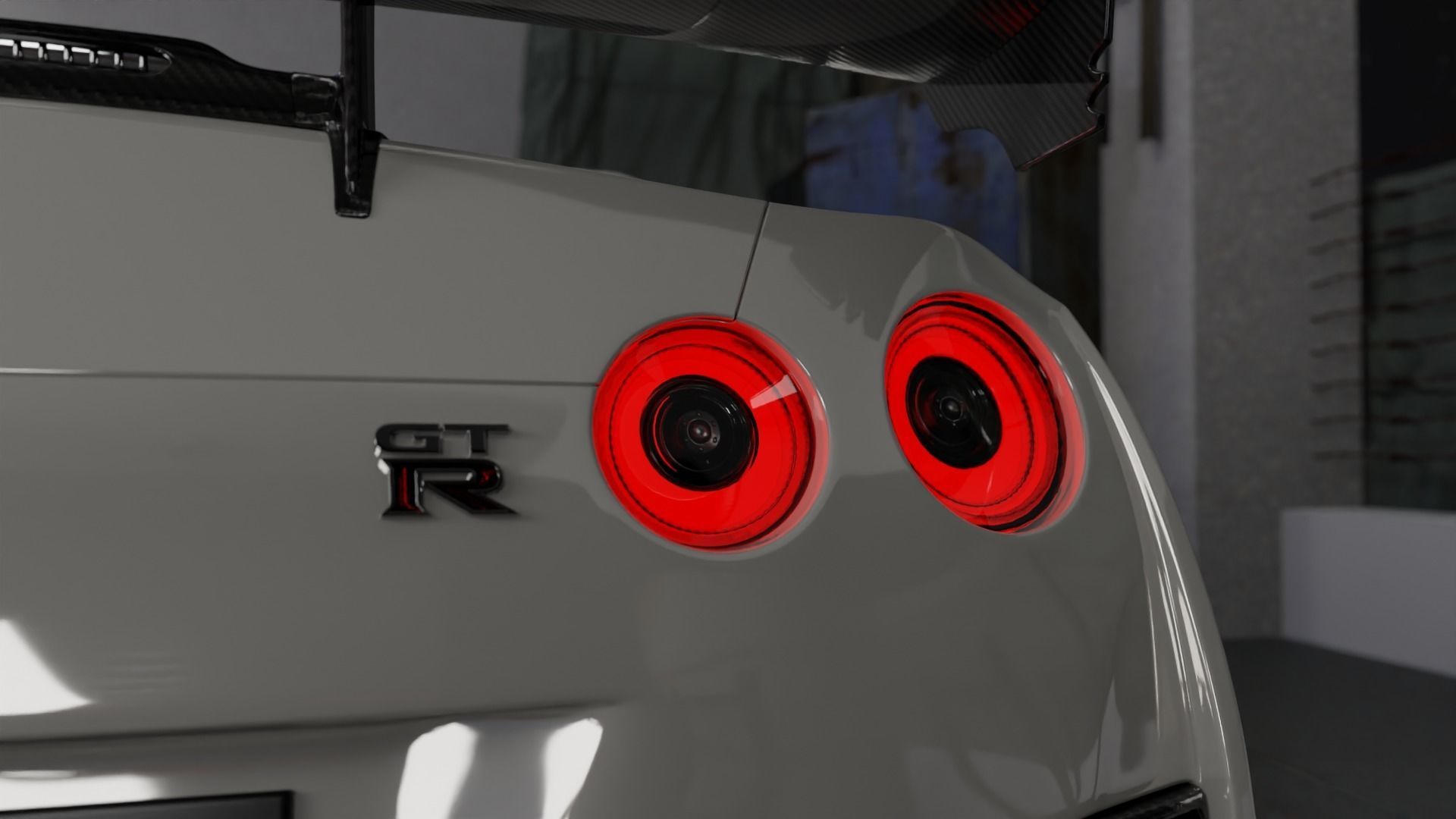 Nissan GTR parking scene free 3D model animated | CGTrader