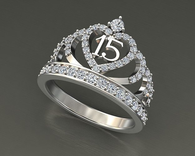 crown ring 15 3D model 3D printable | CGTrader