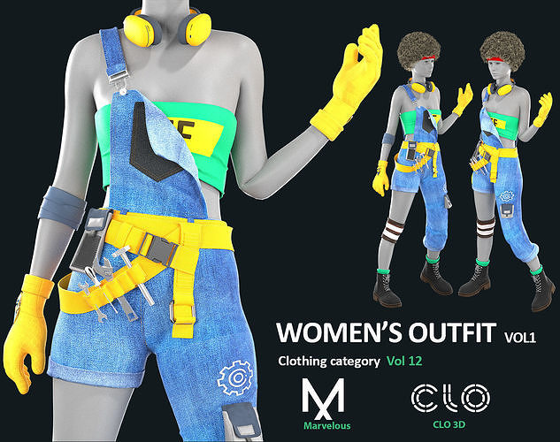 Marolus Designer Women s Workwear Set 3D Casual Attire 3D model | CGTrader