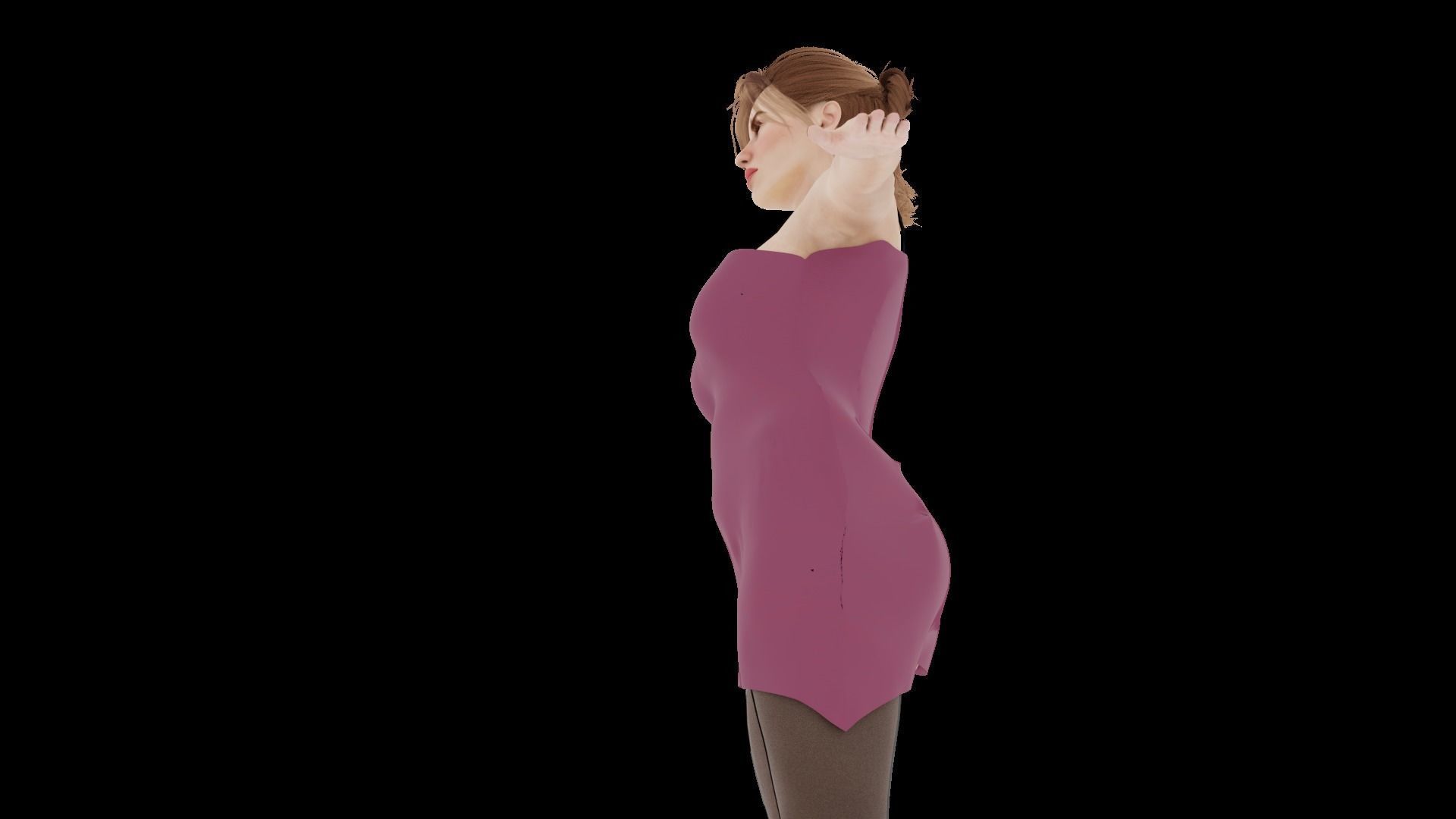 animated Female character in a dress 3D model animated rigged | CGTrader