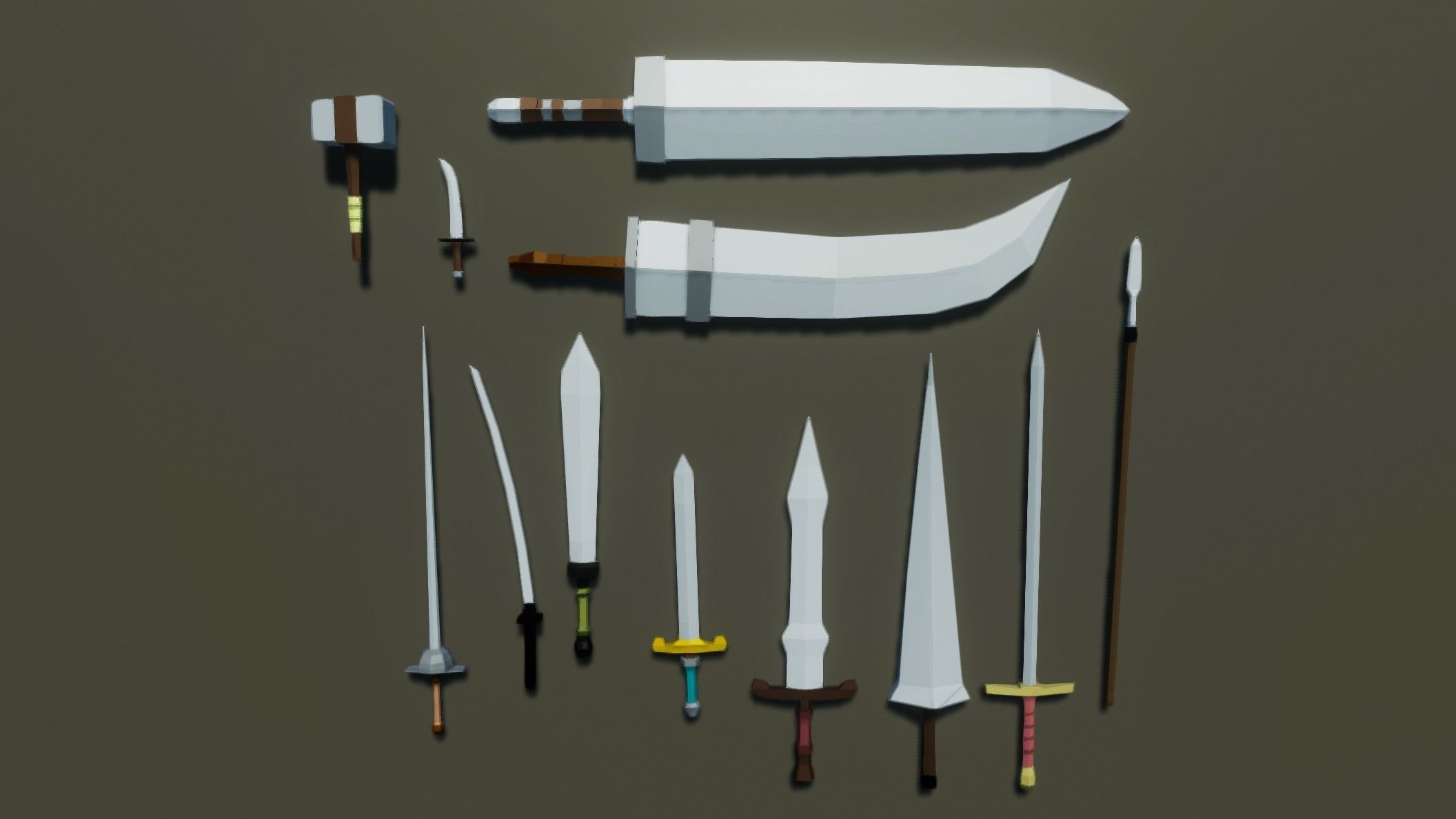 3D model Low Poly Weapons RPG Swords VR / AR / low-poly | CGTrader