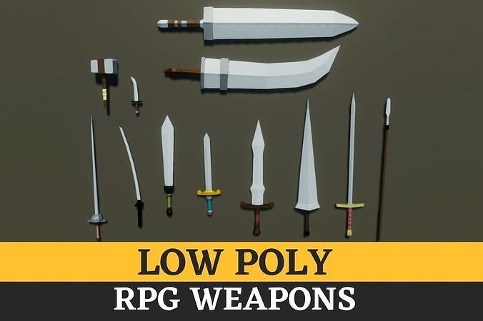 3D model Low Poly Weapons RPG Swords VR / AR / low-poly | CGTrader