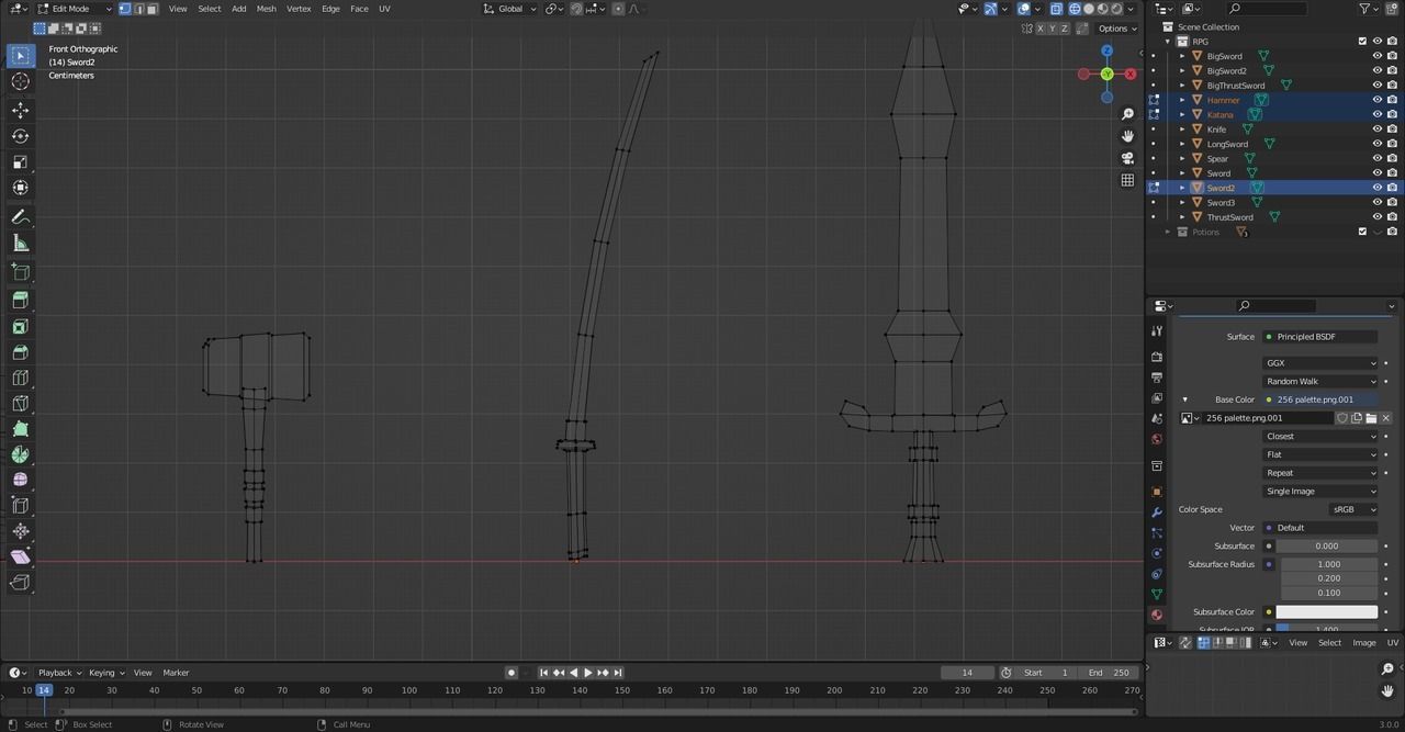 3D model Low Poly Weapons RPG Swords VR / AR / low-poly | CGTrader